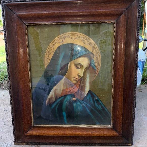 Wall Decor | Framed Religious Artwork With Wooden Frame Oak Catholic ...